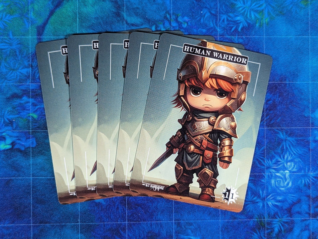 Human Warrior Tokens - Chibi 5 Card Pack - Etsy
