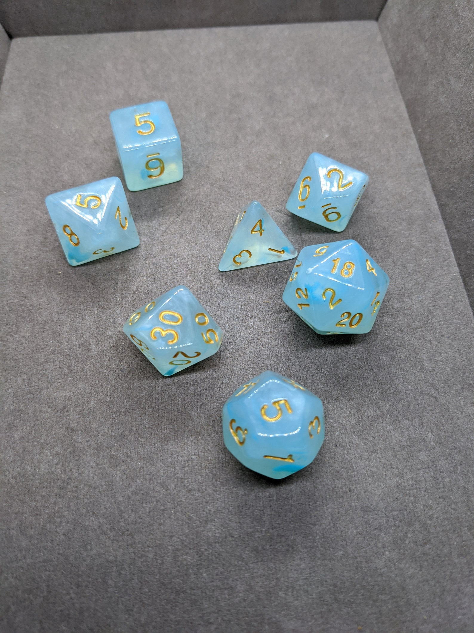 Translucent Blue Ice Dice Dnd Dice Set Polyhedral Dice Set - Etsy