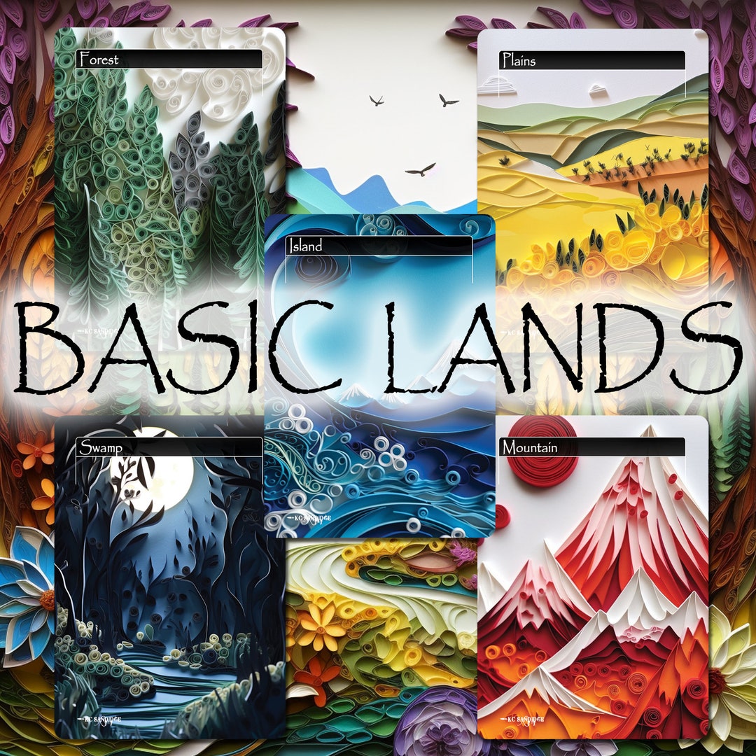 Basic Lands - Magic Proxies - Full Art Proxies - Paper Quilling Style - Etsy