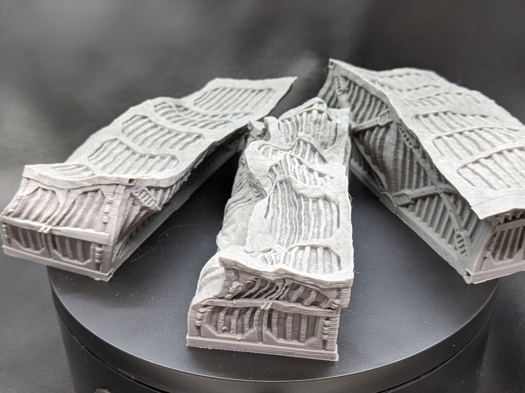 Crushed Shipping Cargo Container for Wargaming or Model Building ...