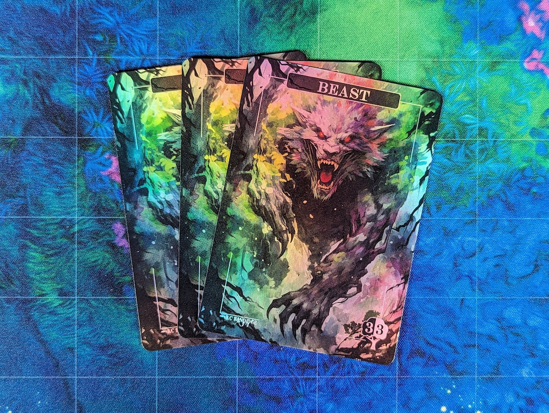 Beast Foil Tokens - Magic Proxies - Full Art Proxy - 3 Card Pack - Etsy