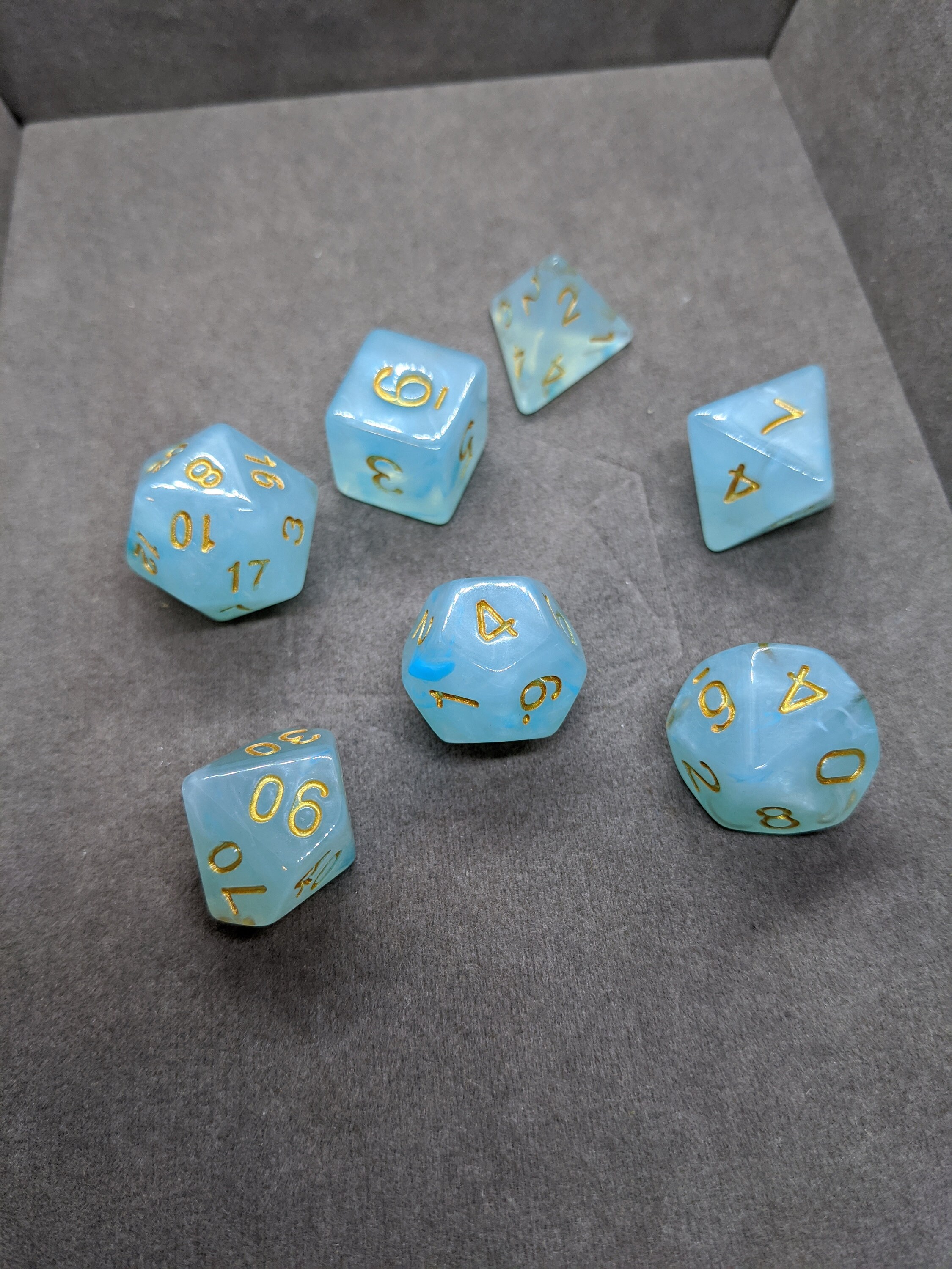 Translucent Blue Ice Dice Dnd Dice Set Polyhedral Dice Set | Etsy