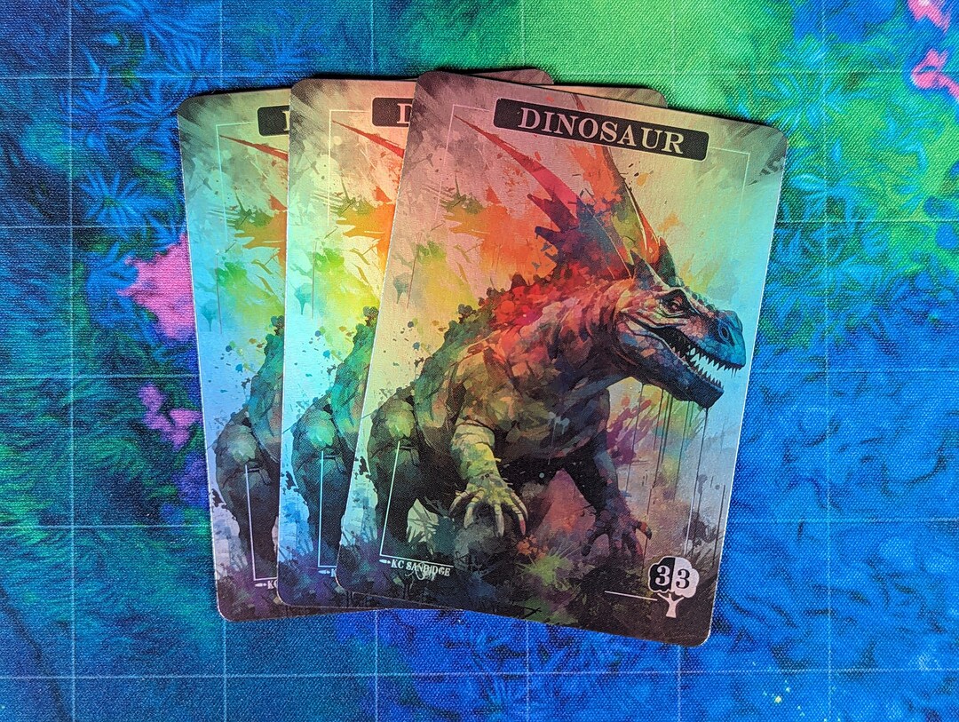 Dinosaur Foil Tokens - Magic Proxies - Full Art Proxy - 3 Card Pack - Etsy