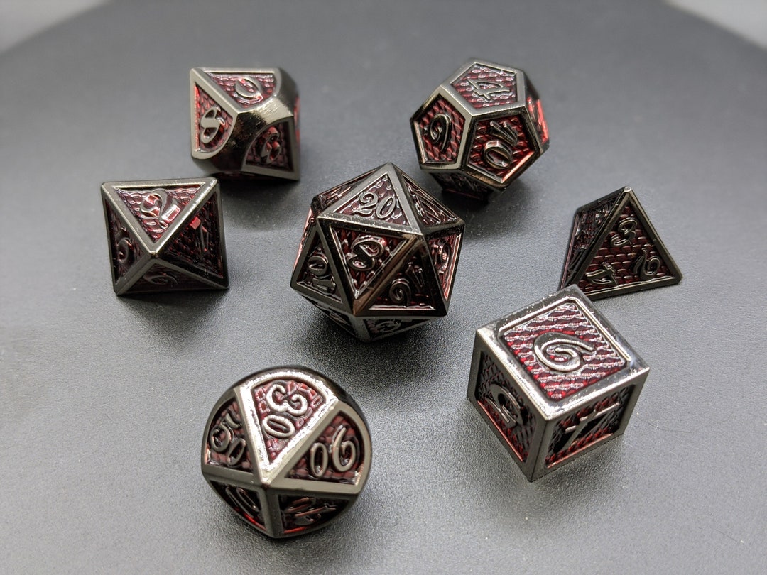 Red Dragon Scale - Metal Polyhedral Dice - D&D Dice - TTRPG Dice - Etsy