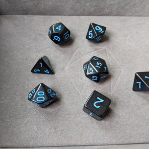 Neon Blue and Black - Dnd Dice Set - Polyhedral Dice Set - D&D Dice ...