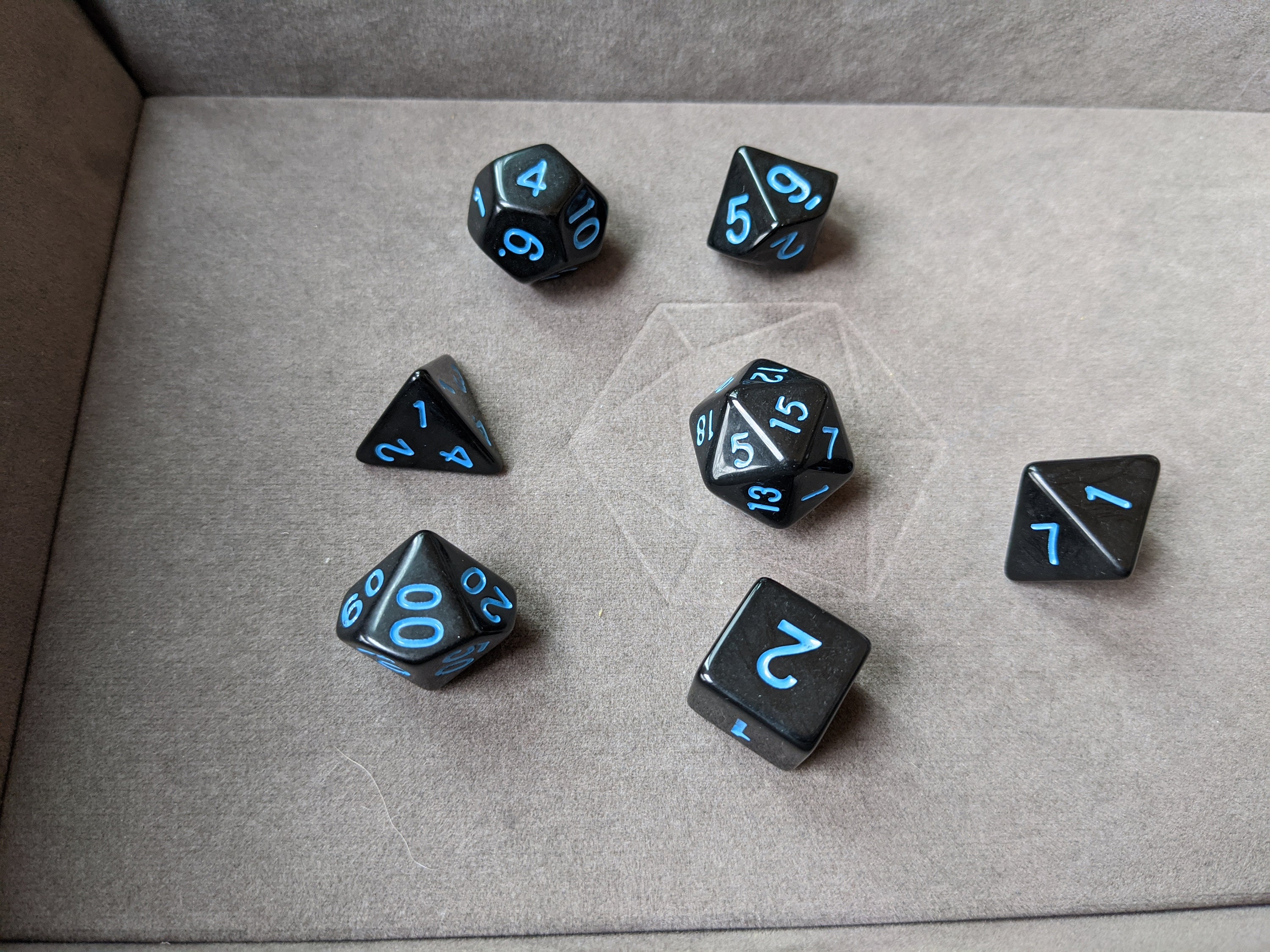 Neon Blue and Black - Dnd Dice Set - Polyhedral Dice Set - D&D Dice ...