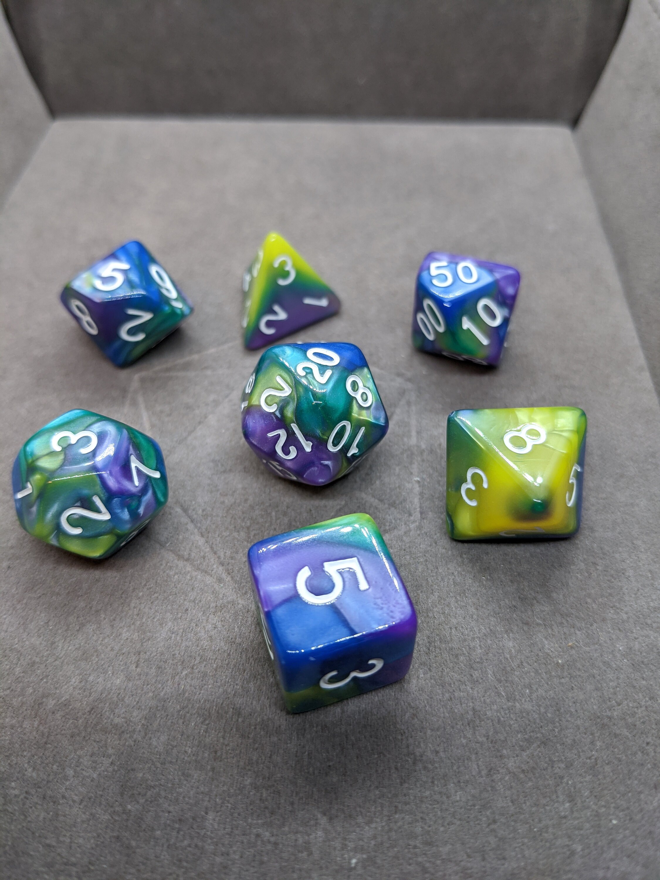 Blue and Purple Stained Glass Dice Dnd Dice Set Polyhedral | Etsy