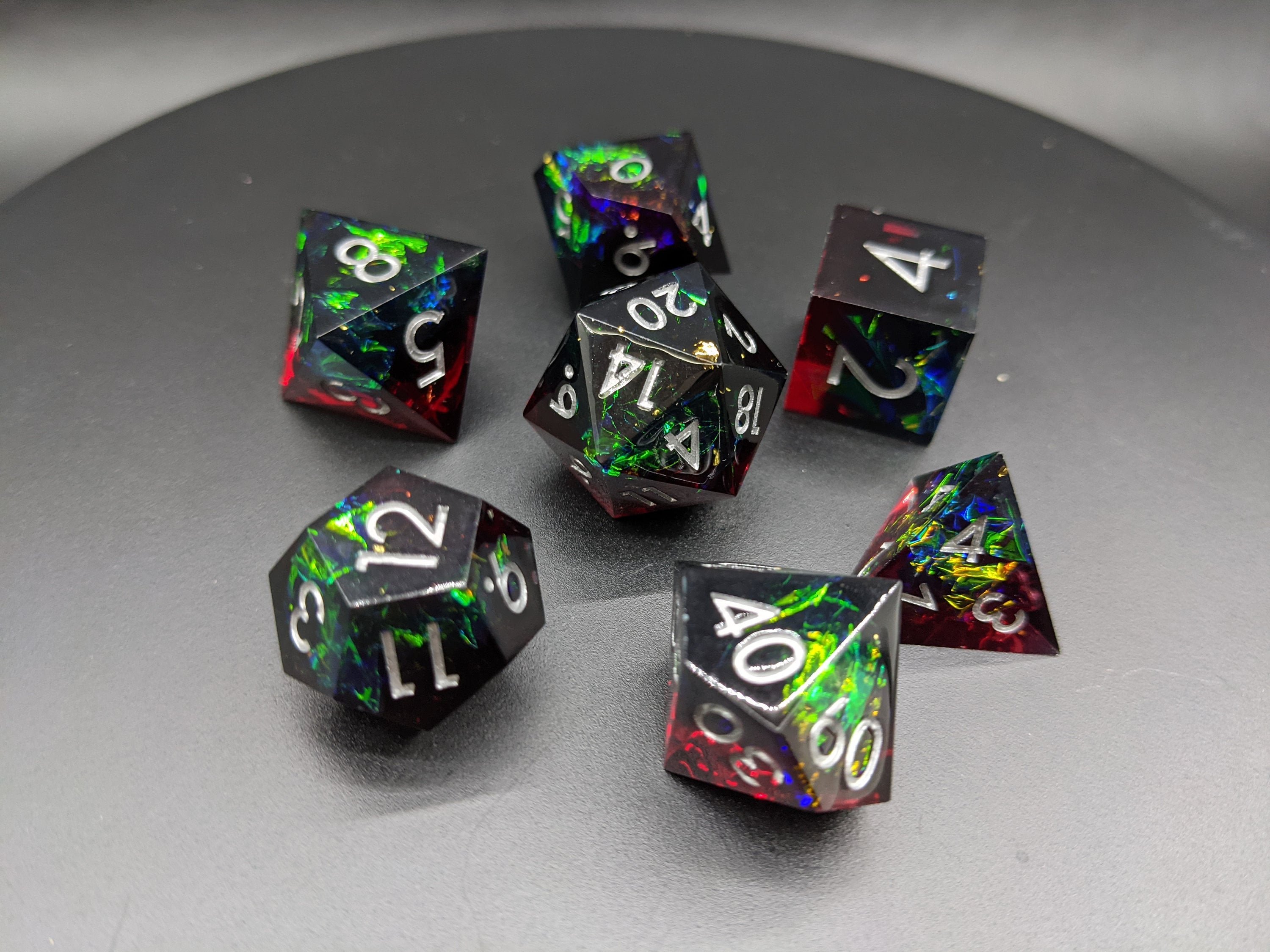 Prismatic Spray Sharp Edge Dice Dnd Dice Set Polyhedral | Etsy