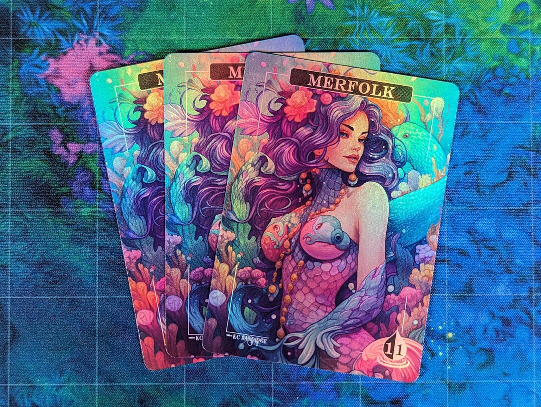 Merfolk Foil Tokens Magic Proxies Full Art Proxy 3 Card Pack - Etsy