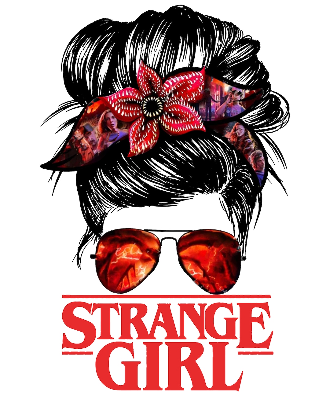 Strange Girl PNG Stranger Things Messy Bun File Digital Download - Etsy