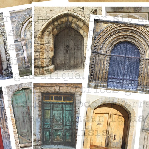 OLD DOORS Architecture Collage Sheet Digital Printable - Etsy