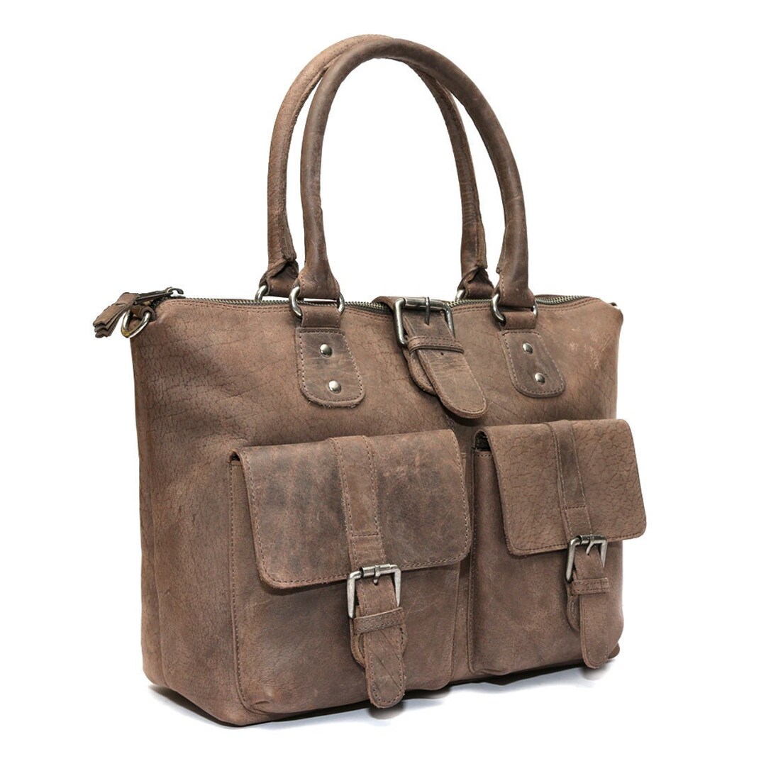 Distressed Leather Handbag Top Handles Bag Distressed - Etsy