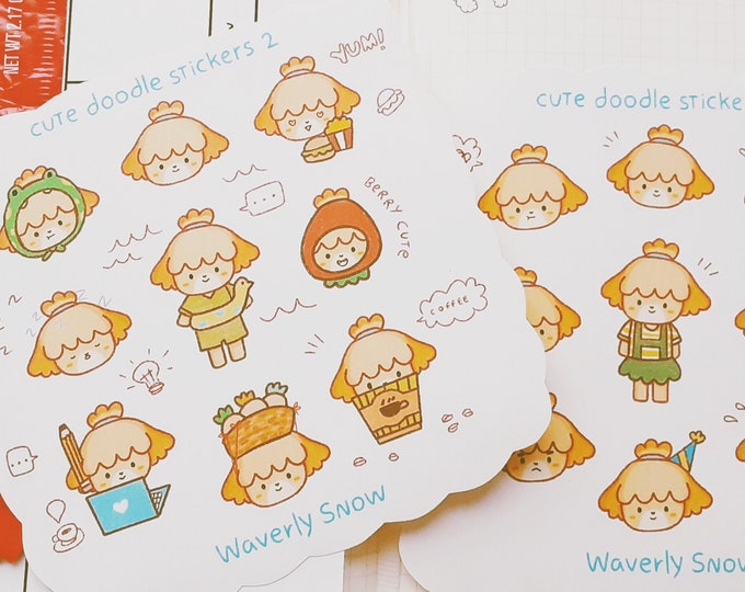 CAT & DOG 24 Mini Square Sticker Sheet // Aesthetic Cute Fun Pastel Pet ...