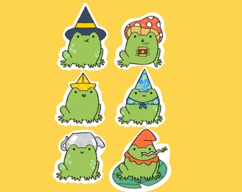 Cute Summer Frogs. Sticker Sheet. Waterproof Transparent / | Etsy
