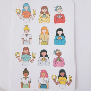 Girls Sticker Sheet. Cute Stickers.. Bullet Journal Stickers. - Etsy