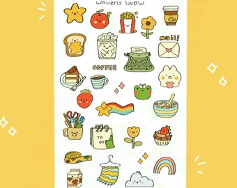 40 Waterproof/matte/transparent Colorful Stickers. Handmade. | Etsy