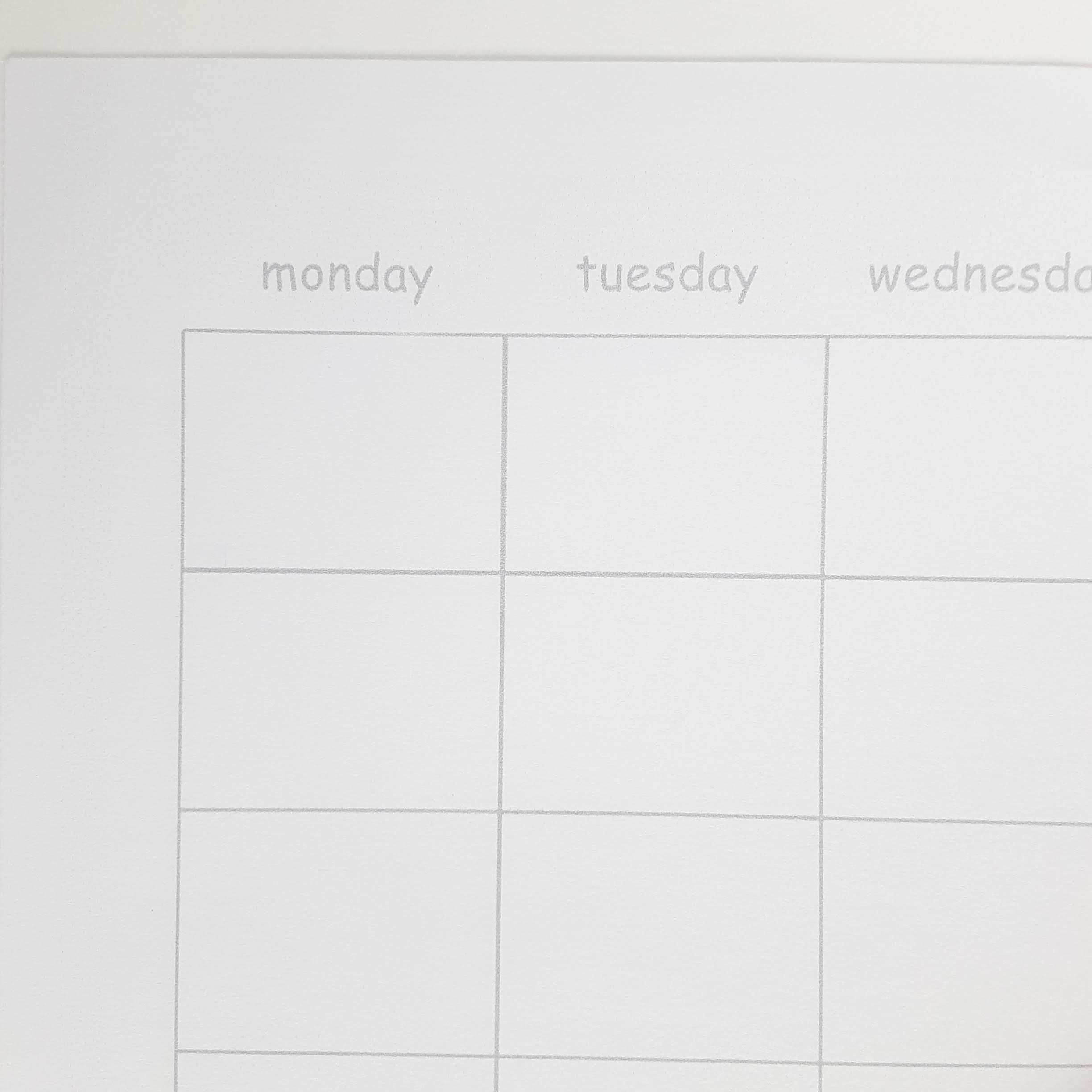 Monthly Calendar. Cute and Simple Minimal Calendar. Unnumbered - Etsy