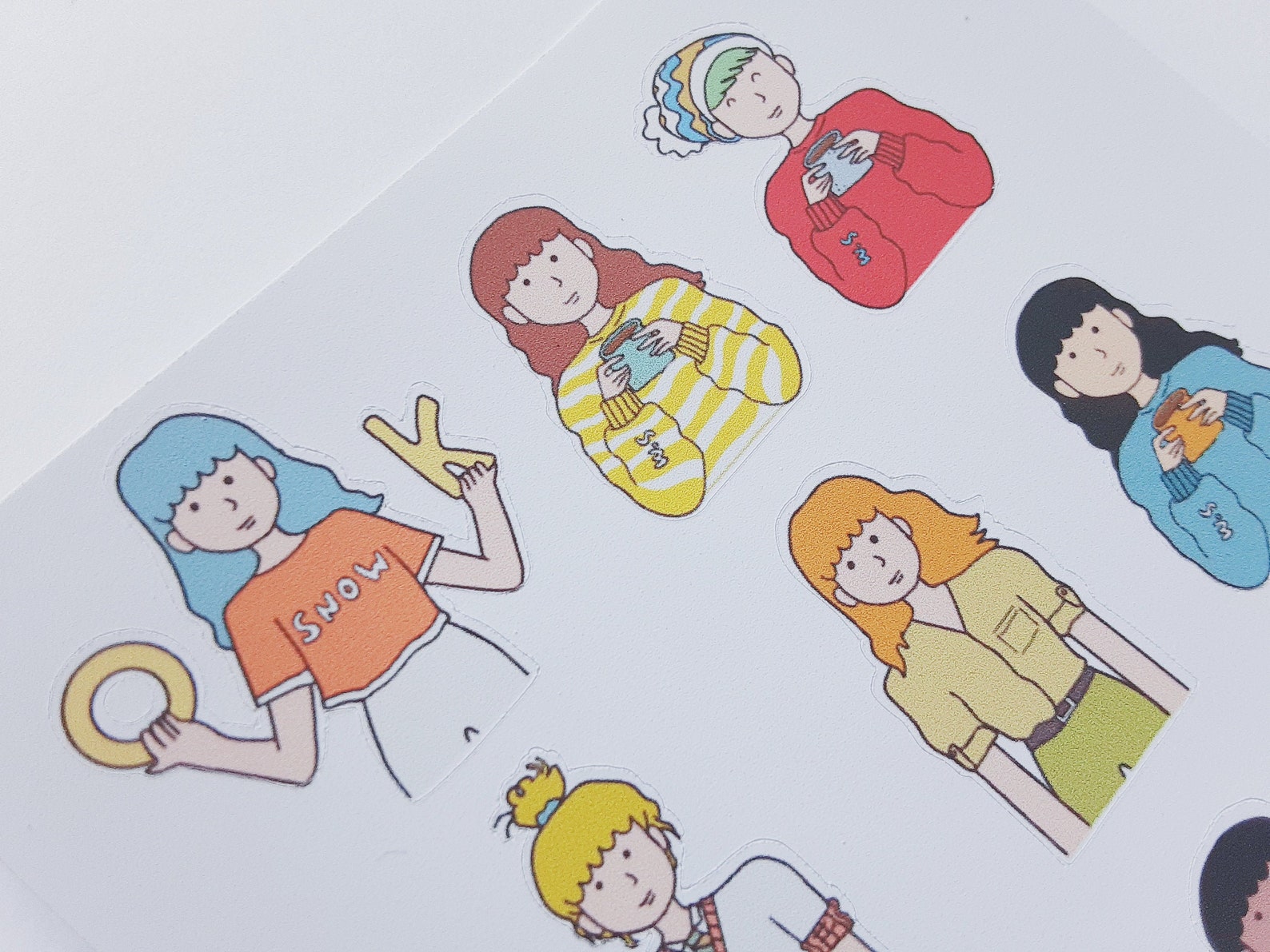 Girls Sticker Sheet. Cute Stickers.. Bullet Journal Stickers. - Etsy