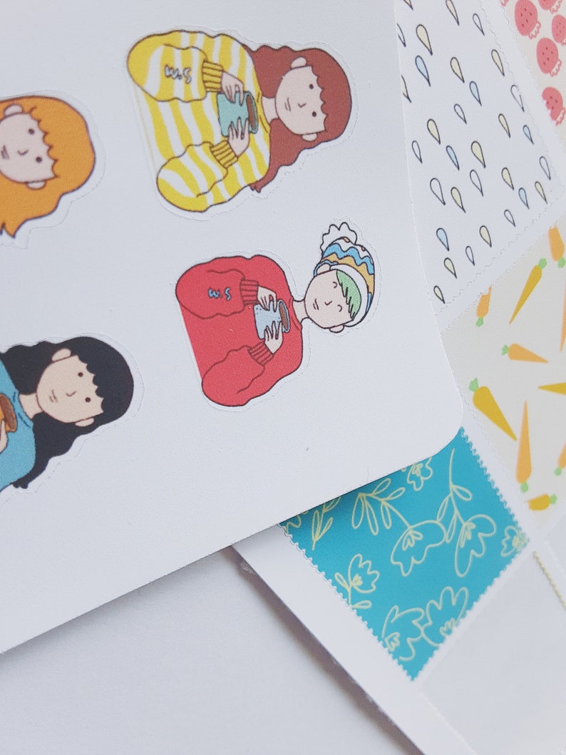 Girls Sticker Sheet. Cute Stickers.. Bullet Journal Stickers. - Etsy