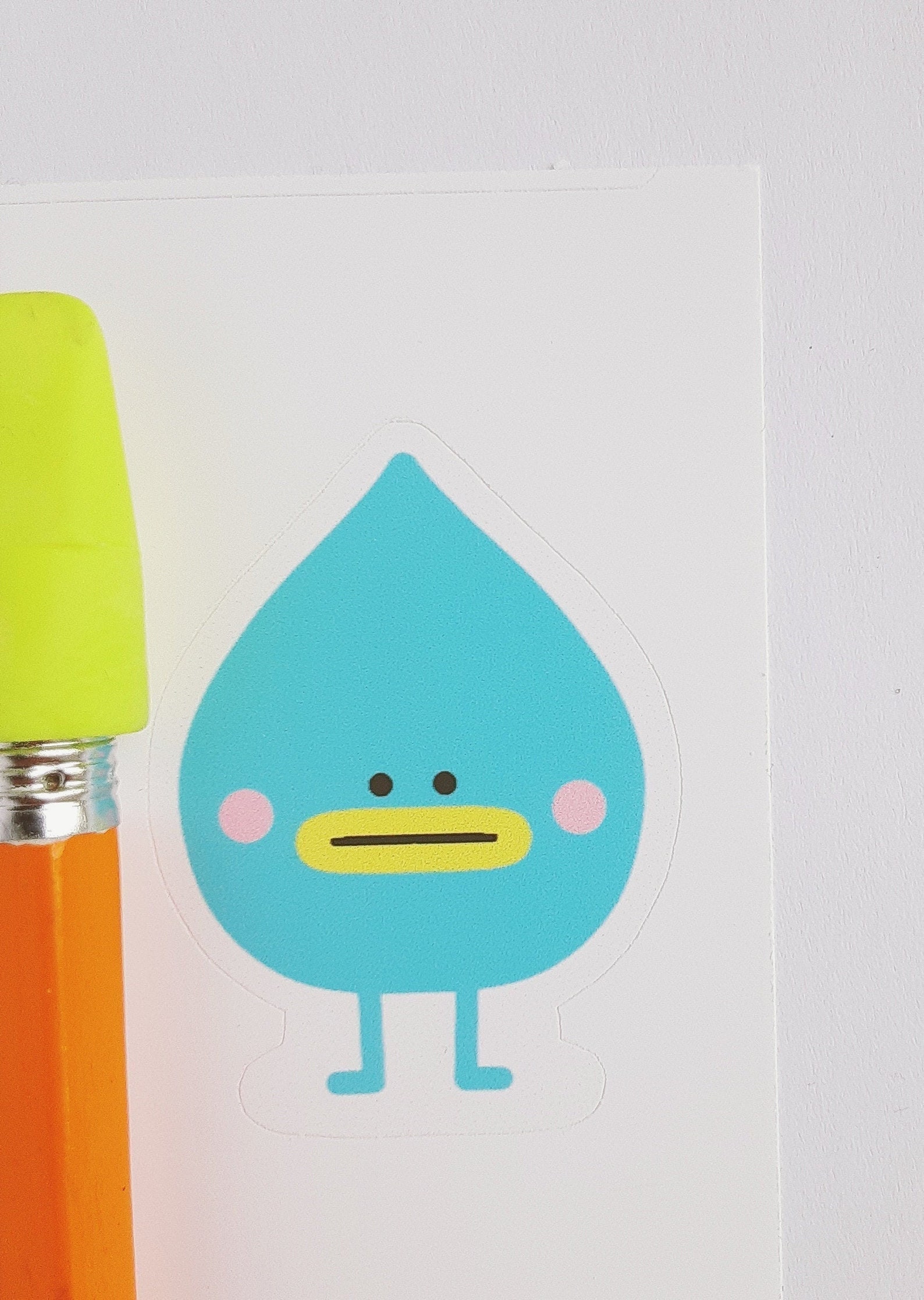 Water Drop Sticker - Handmade Doodle Illustration - Etsy