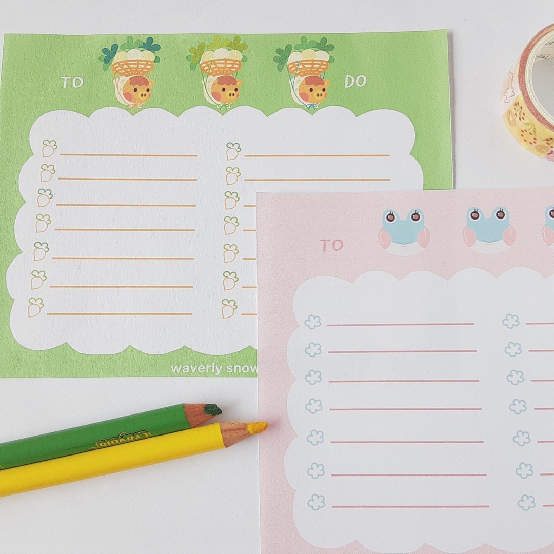 Cute to Do Notepads. Handmade. Light Pastel and Green Notepad. Shopping ...