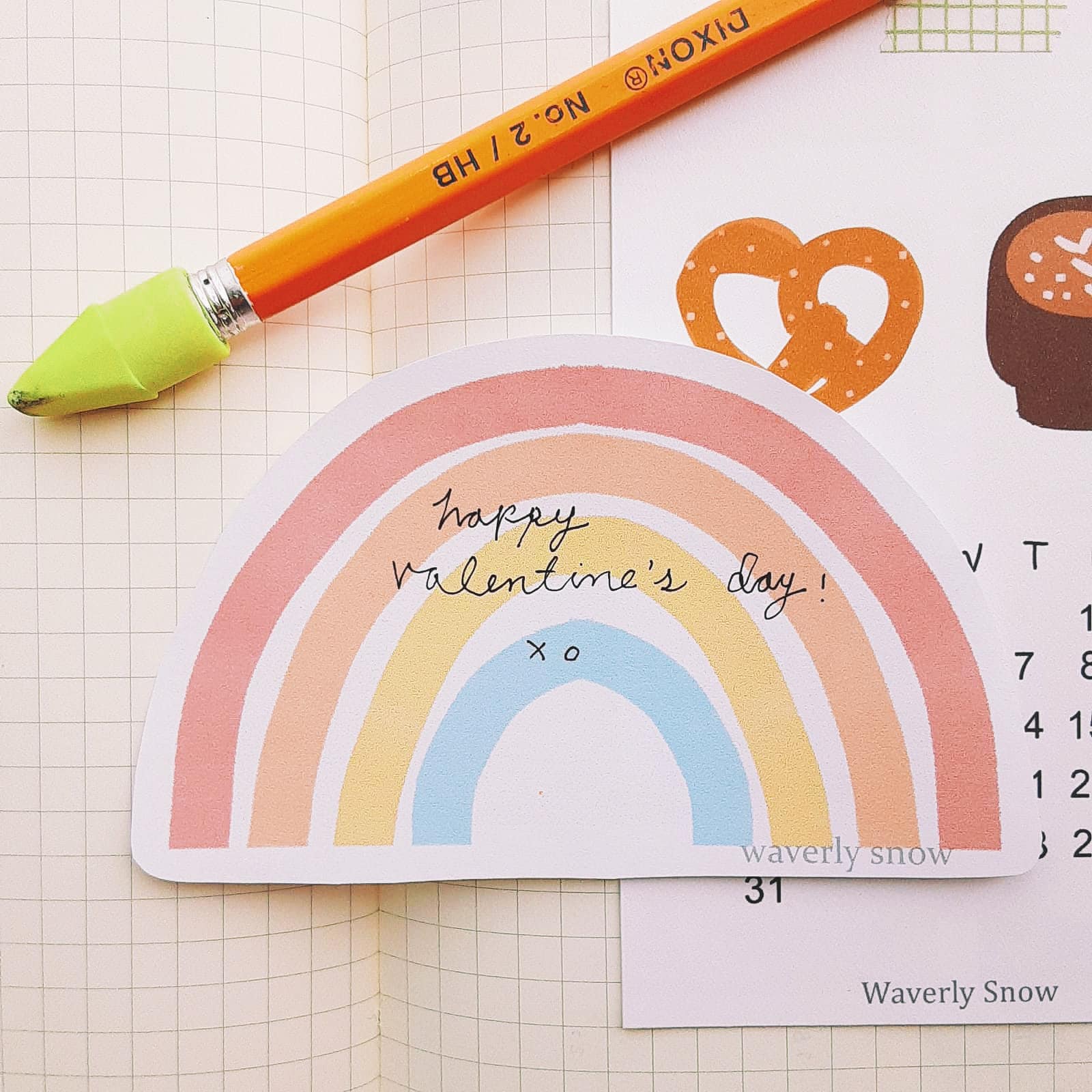 Paper & Party Supplies Notepads Rainbow Memo Pad 8 CM x 8 CM Kawaii ...