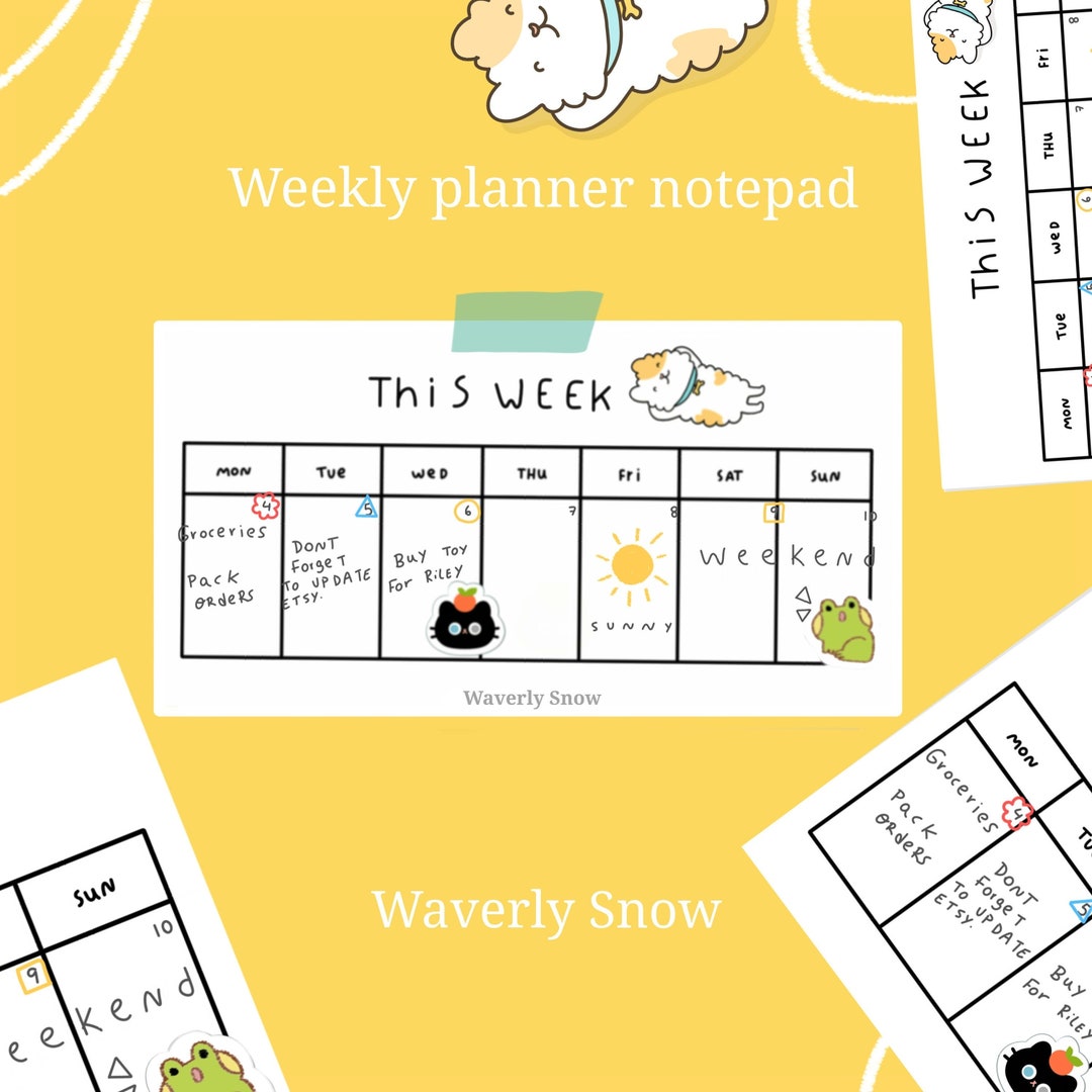 Lazy Dog Weekly Planner Notepad, Small To-do List - Etsy