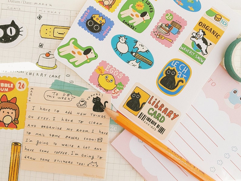 Cute Cat Notepads / Memo Pads / Small and Medium Notepads. - Etsy