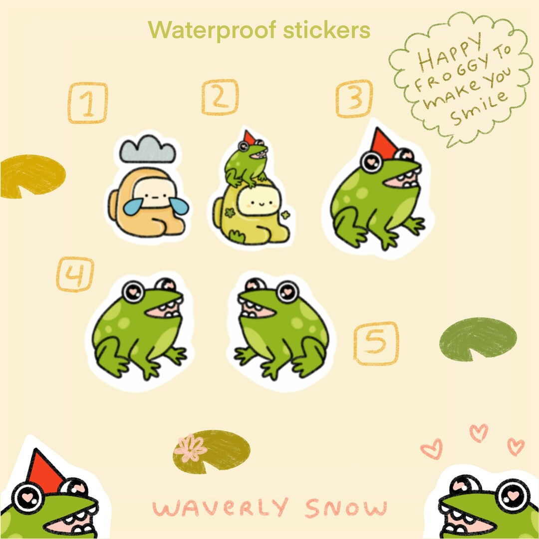 Happy Froggy Stickers / and Other Sticker Doodles. One Sticker. Cute ...