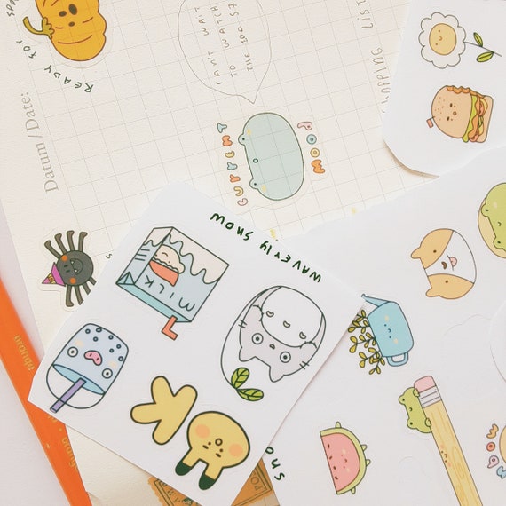 Little Doodle Stickers. Cute Handmade Waterproof Sticker - Etsy