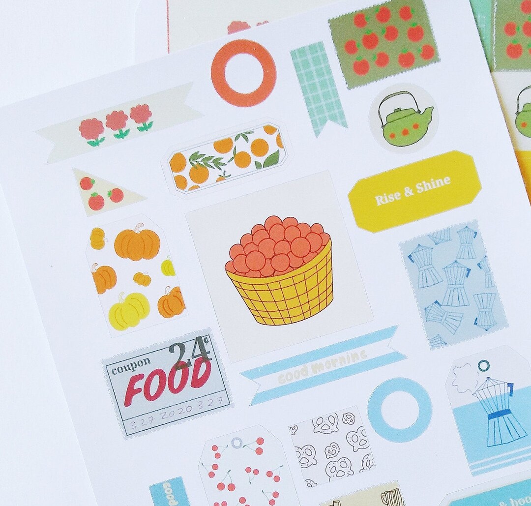 Vintage Planner Stickers. Bullet Journal Sticker Sheet. Cute Waterproof
