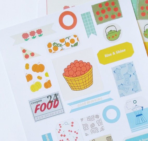 Vintage Planner Stickers. Bullet Journal Sticker Sheet. Cute | Etsy