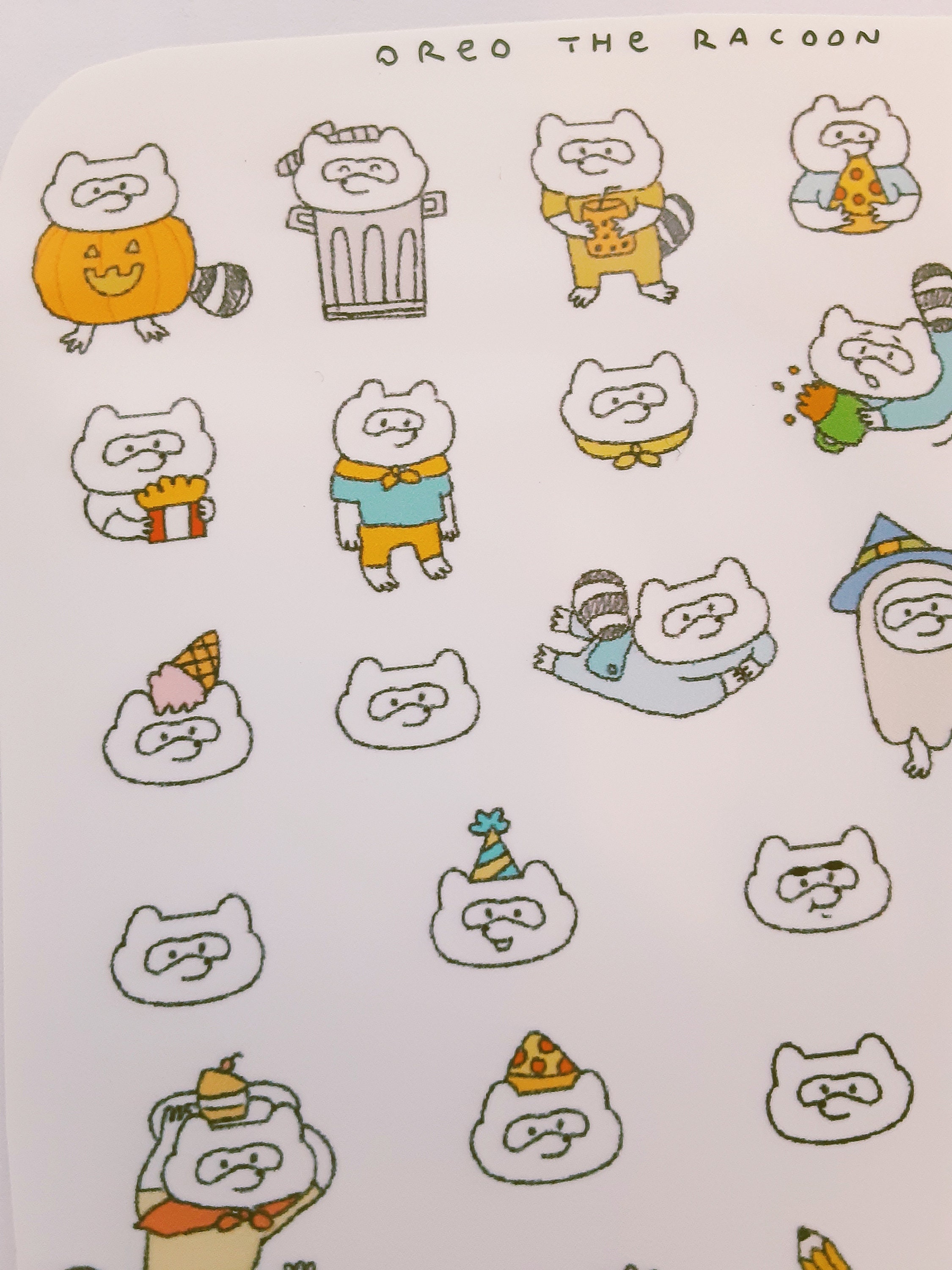 Stickers Oreo the Racoon Ver 2. Handmade Raccoon Sticker - Etsy