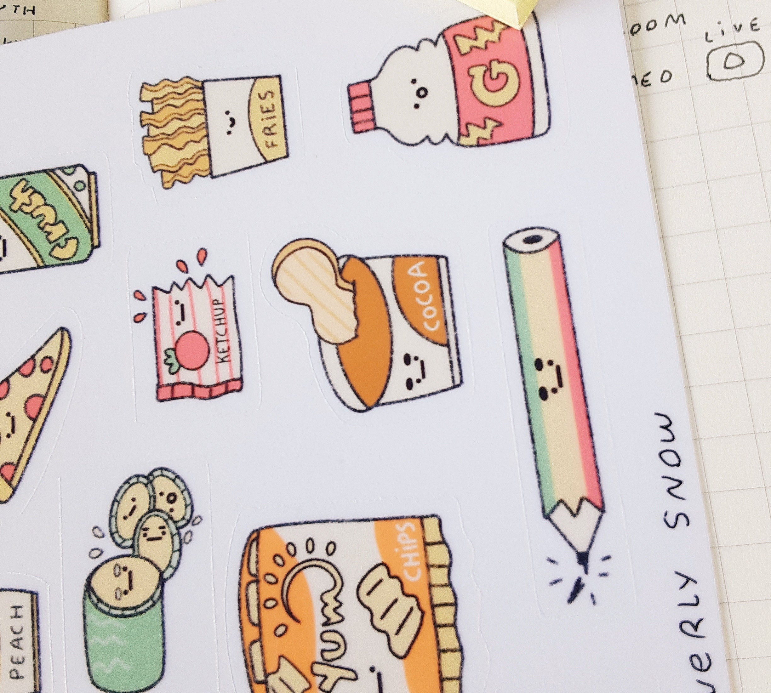 School Lunch Sticker Sheet. Cute Waterproof Transparent / - Etsy UK
