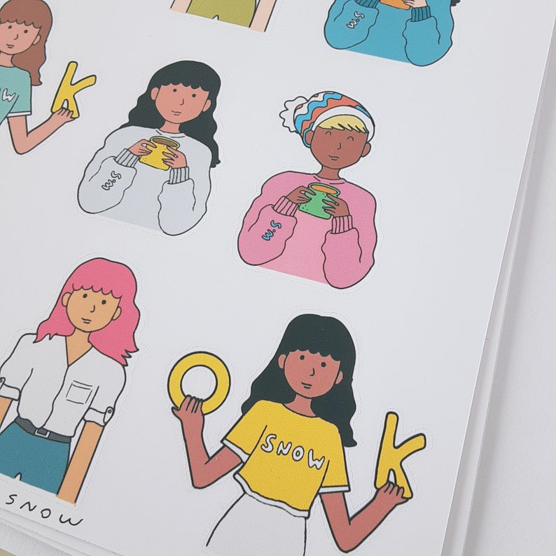 Girls Sticker Sheet. Cute Stickers.. Bullet Journal Stickers. - Etsy