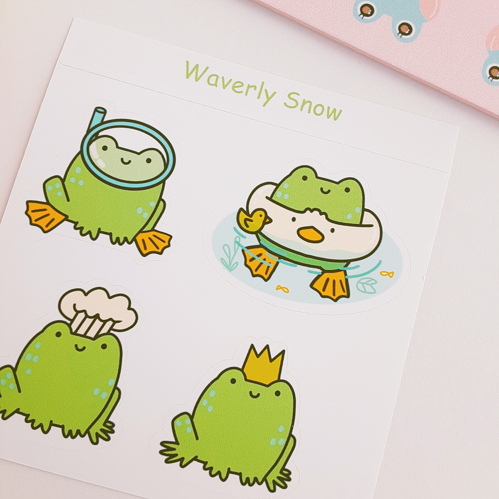 Cute Summer Frogs. Sticker Sheet. Waterproof Transparent / - Etsy