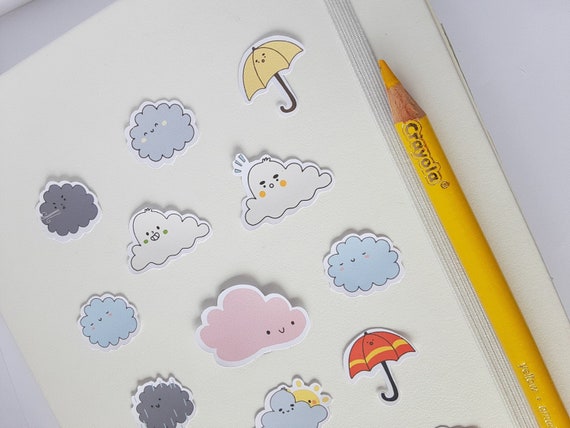 Cute Kawaii Weather Stickers. Waterproof Stickers / Matte/ | Etsy