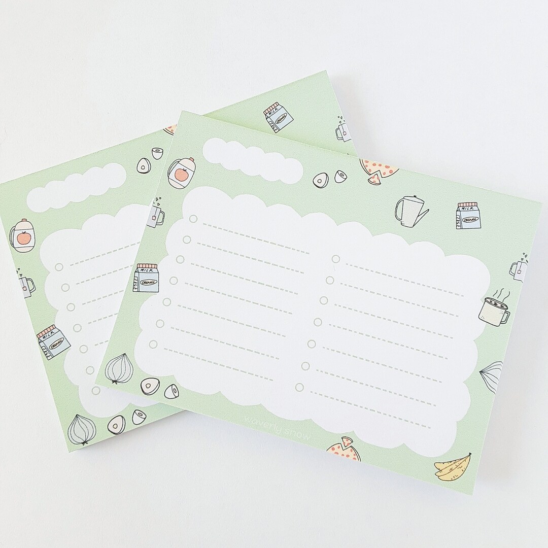 Handmade Grocery List Notepad, Food Checklist Memo Pad - Etsy