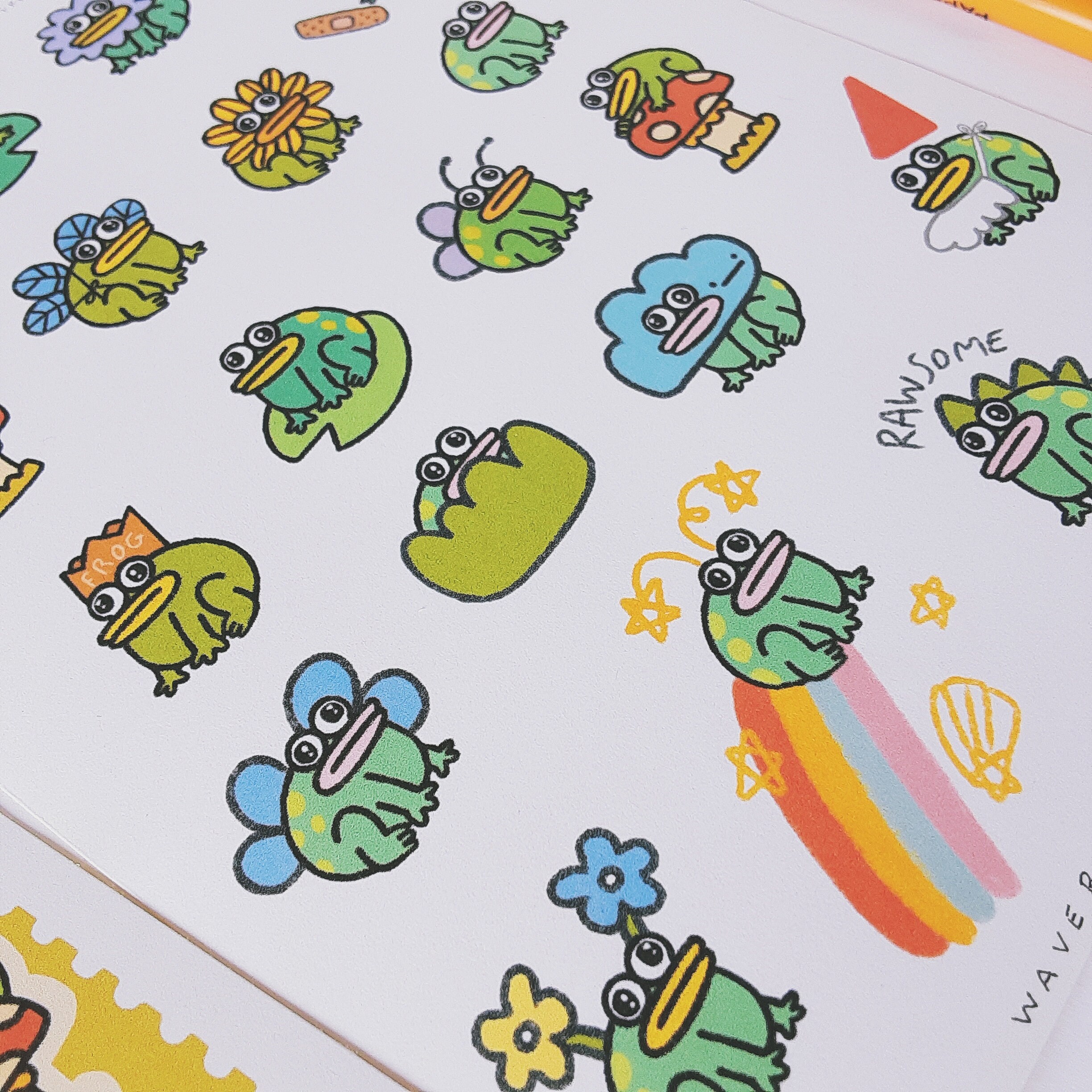 Froggy Stickers 2. Unique Waterproof Clear / Matte White - Etsy