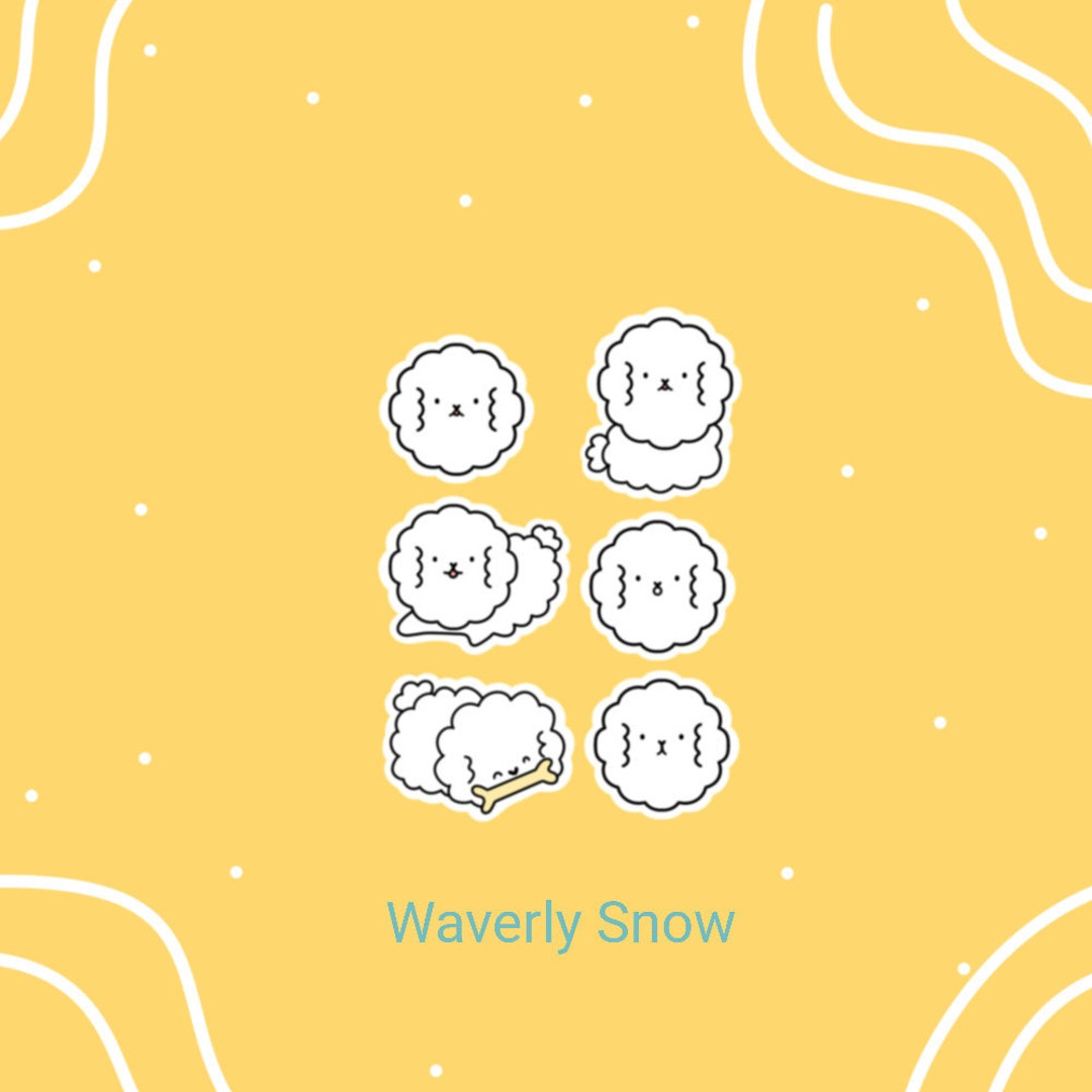 Fluffy Dog Stickers. Cute Little Dog Stickers. Bullet Journal Stickers ...