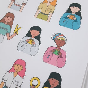 Girls Sticker Sheet. Cute Stickers.. Bullet Journal Stickers. - Etsy