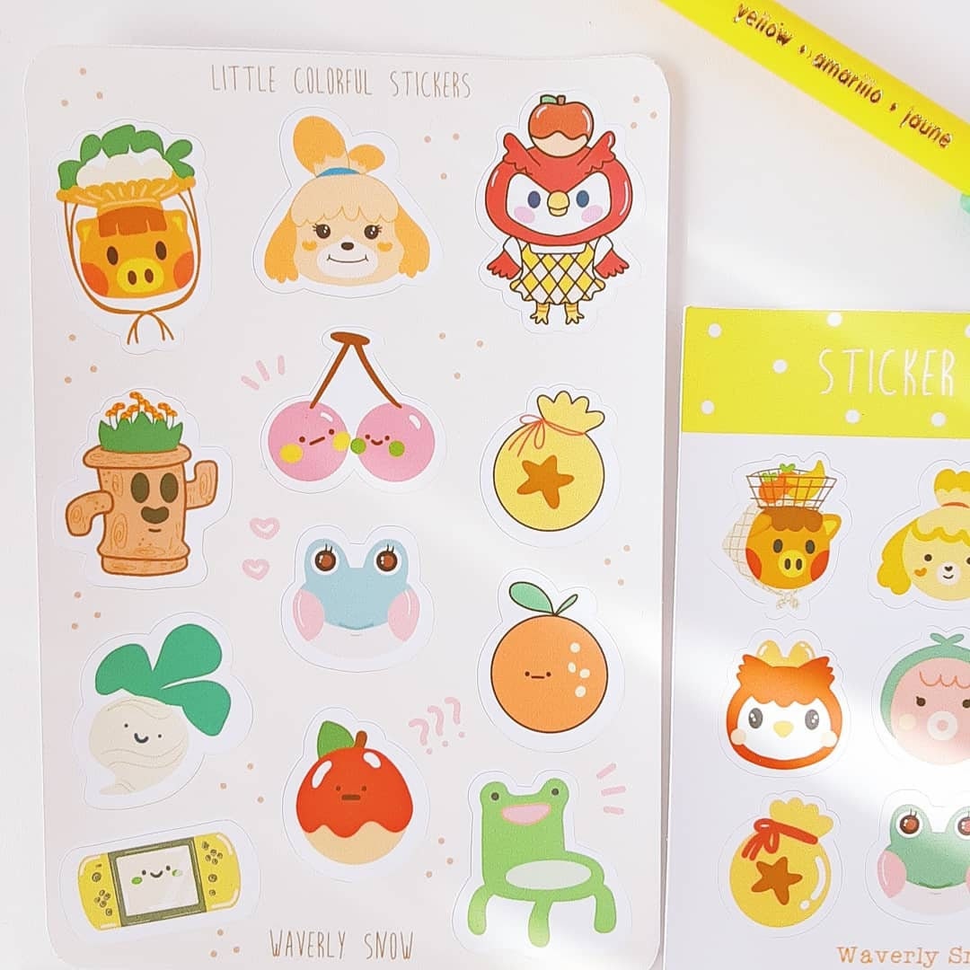 40 Waterproof/matte/transparent Colorful Stickers. Handmade. | Etsy