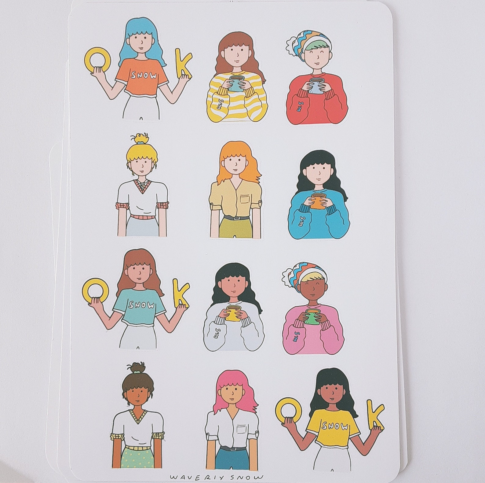 Girls Sticker Sheet. Cute Stickers.. Bullet Journal Stickers. - Etsy