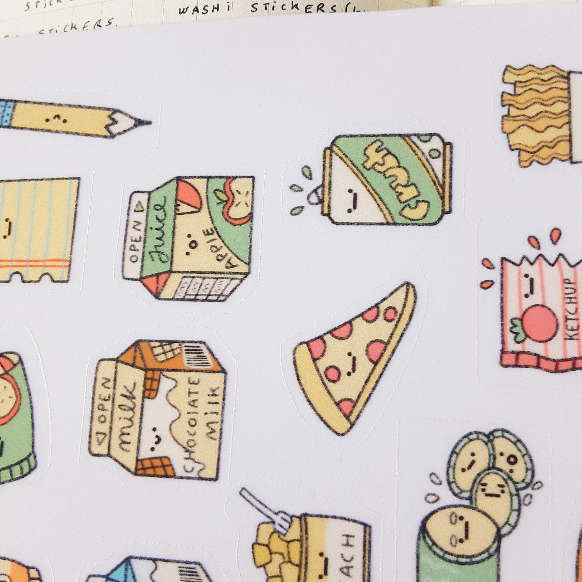 School Lunch Sticker Sheet. Cute Waterproof Transparent / - Etsy UK