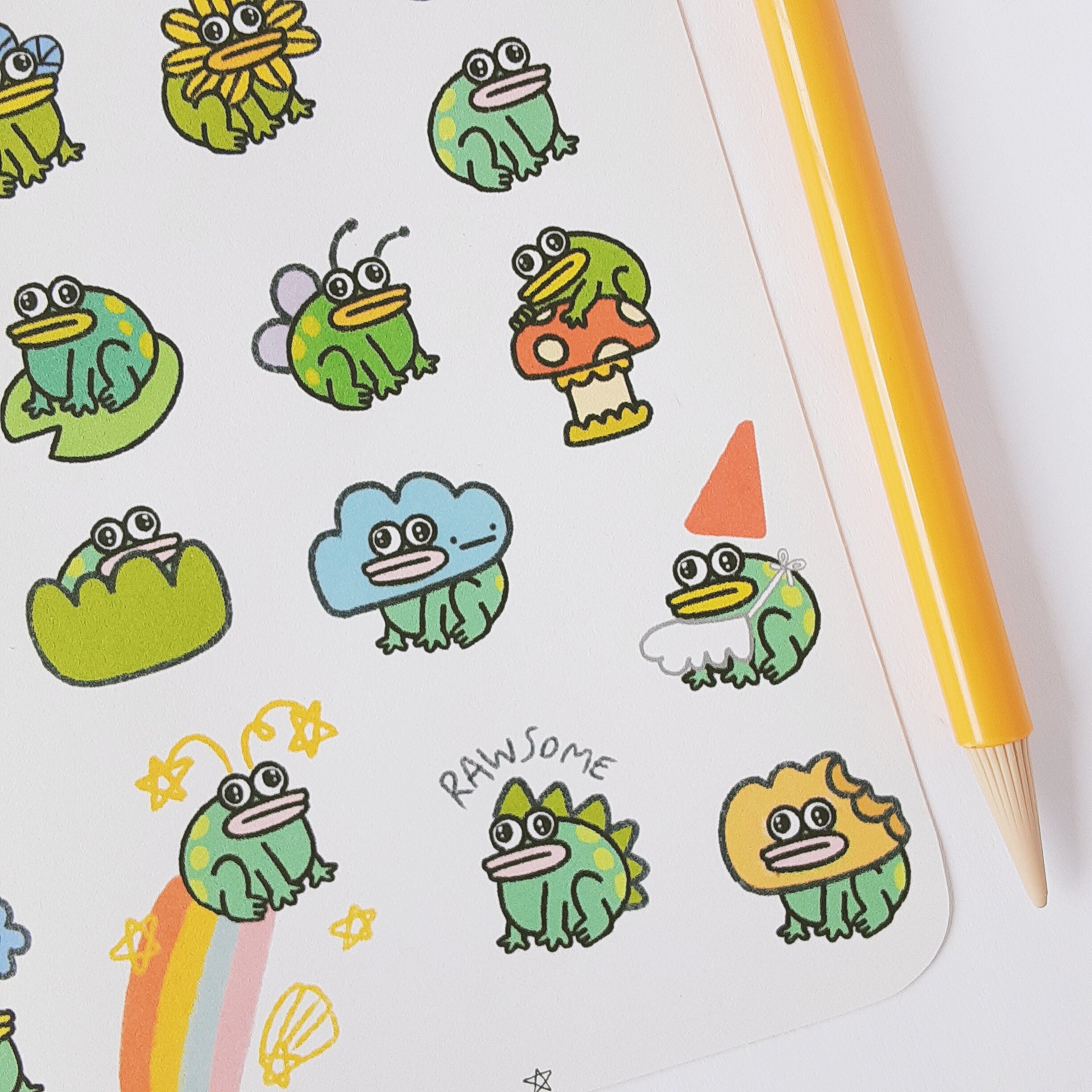 Froggy Stickers 2. Unique Waterproof Clear / Matte White - Etsy