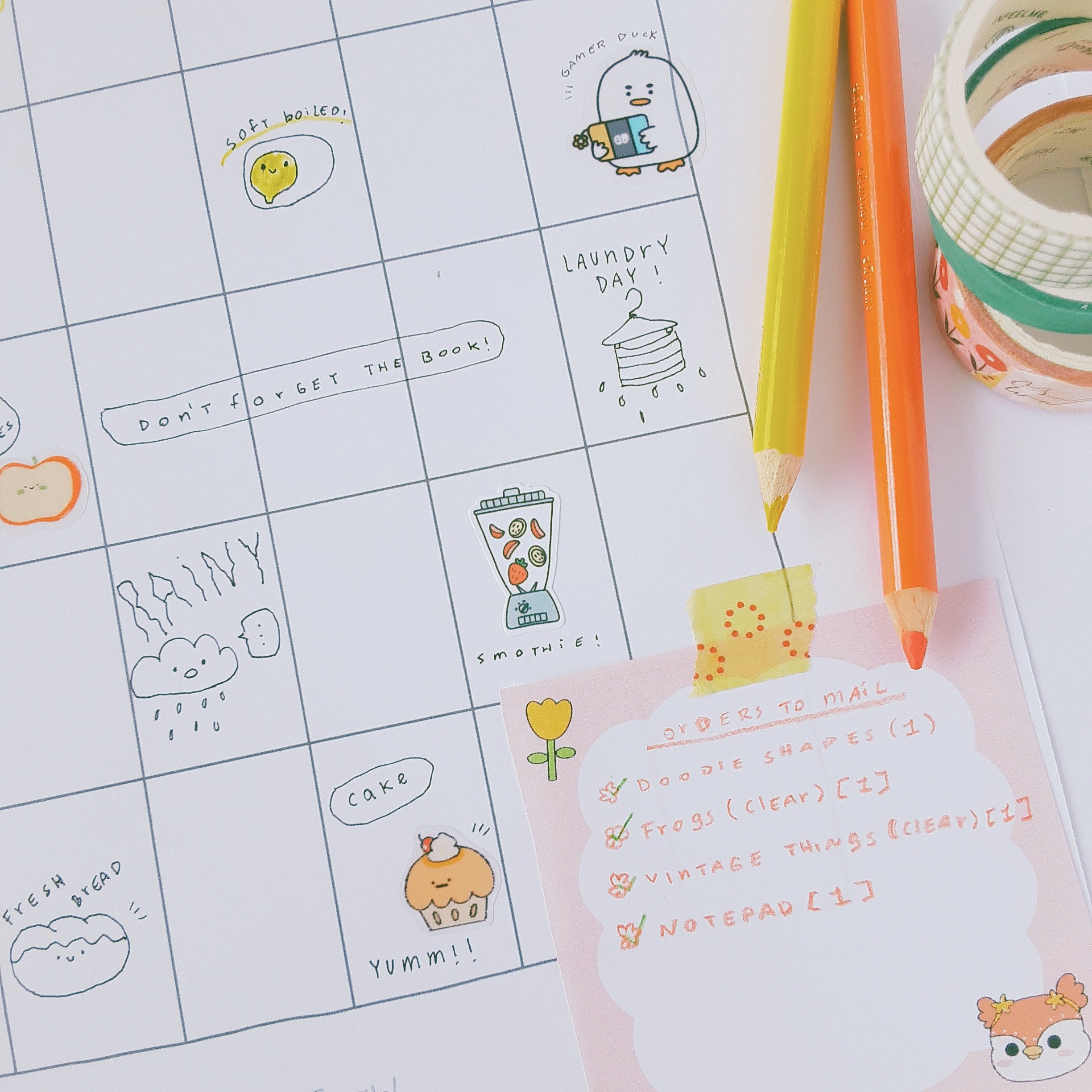 Doodle Calendar. Cute Instant Download Calendar. | Etsy