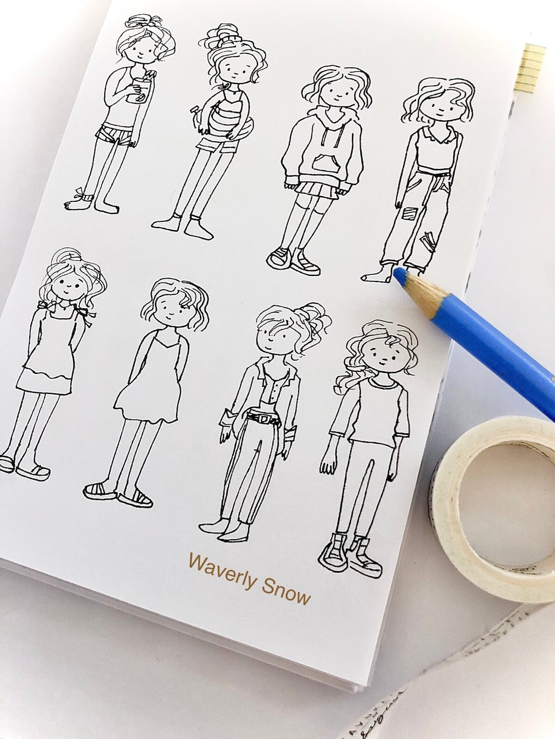 Girl Style Sticker Pack: Coloring Stickers, Waterproof Matte (16 ...