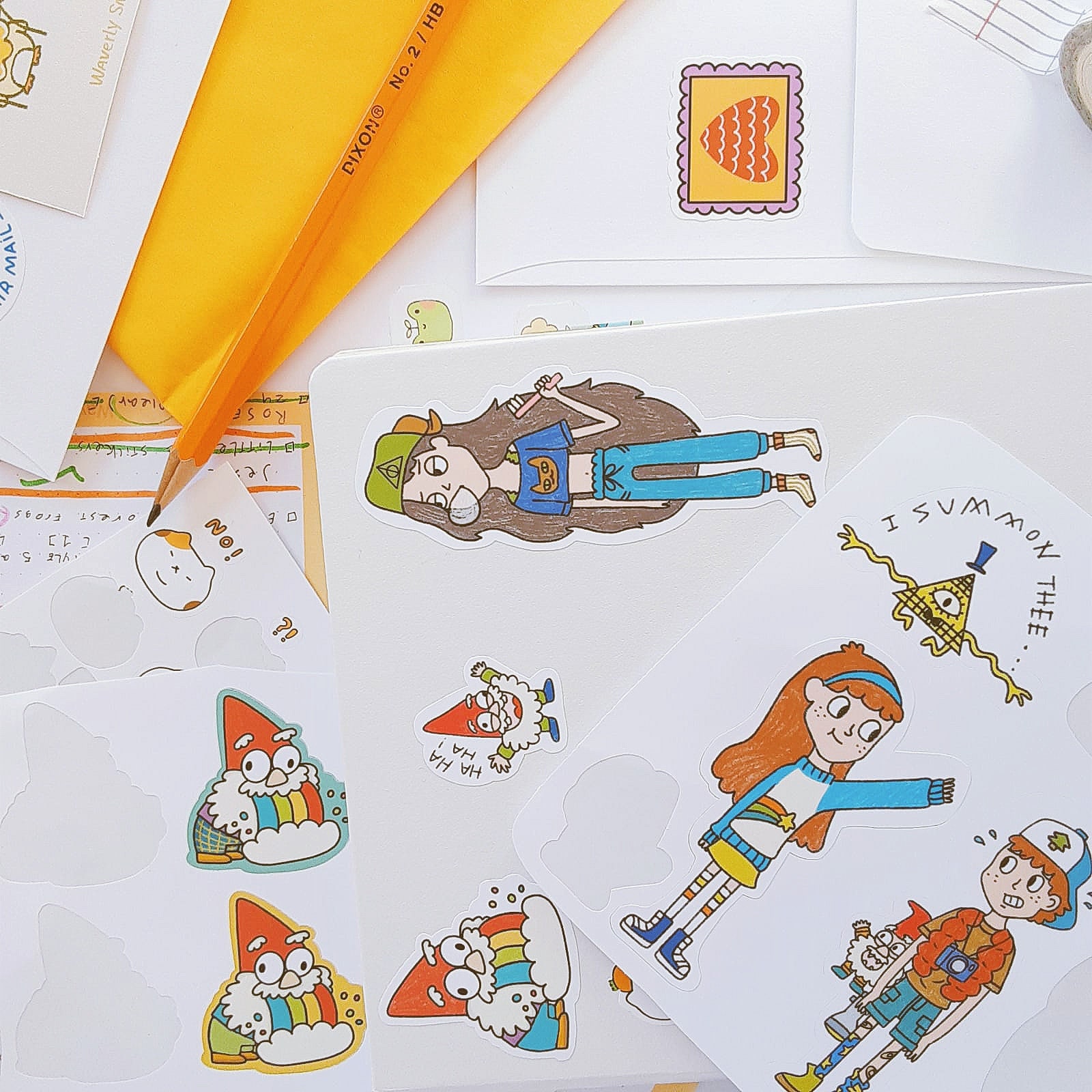 Doodle Sticker Sheet. Cute Cartoon Stickers. Waterproof - Etsy