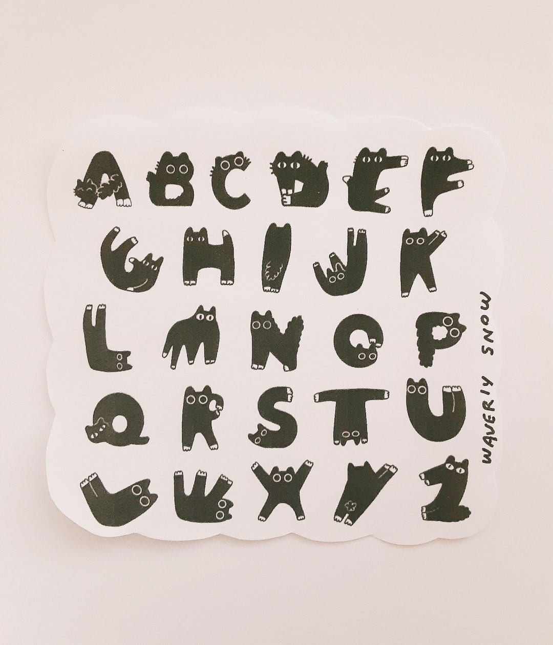 Cat Alphabet Stickers: Handmade Matte Vinyl ABC Stickers - Etsy