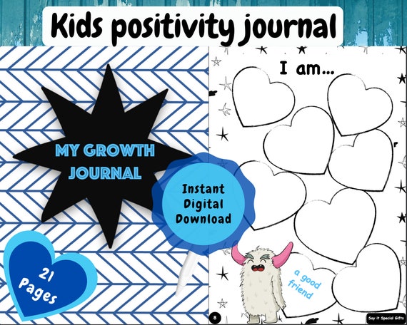 Kids Growth Mindset Gratitude Journal Boys Digital PDF | Etsy